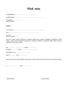 Plná moc k přepisu vozidla | Vzor plné moci 2025 | YesPojisteni